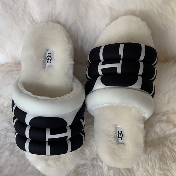 UGG | Shoes | Ugg Maxi Slide Logo Quilted Puff Platform Slipper Sandals ...